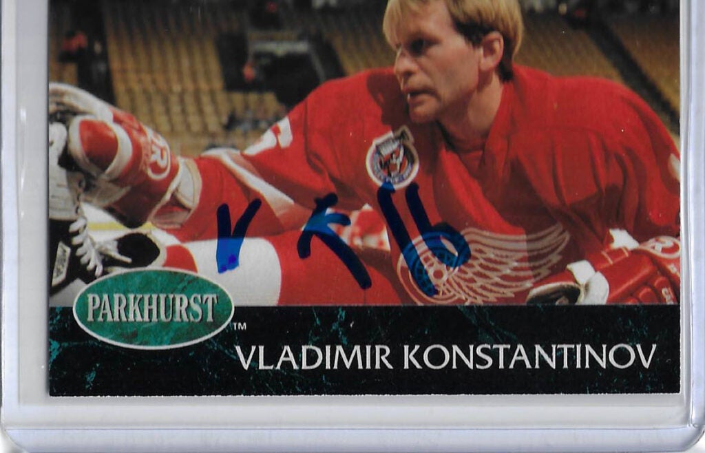 Vladimir Konstantinov 1992 Parkhurst 283 Autographed Card - SportsGraphing
