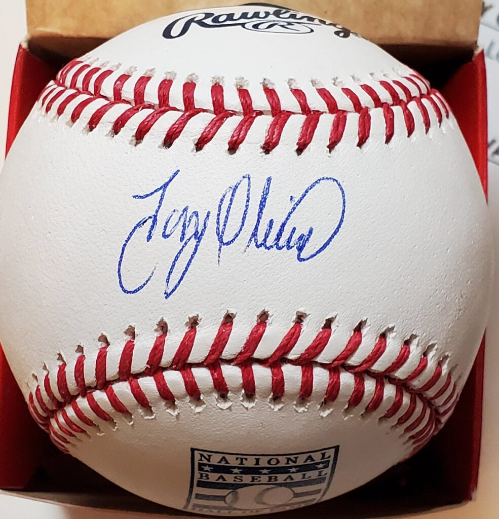 Tony Oliva Autographed HOF Baseball on Sweet Spot - SportsGraphing