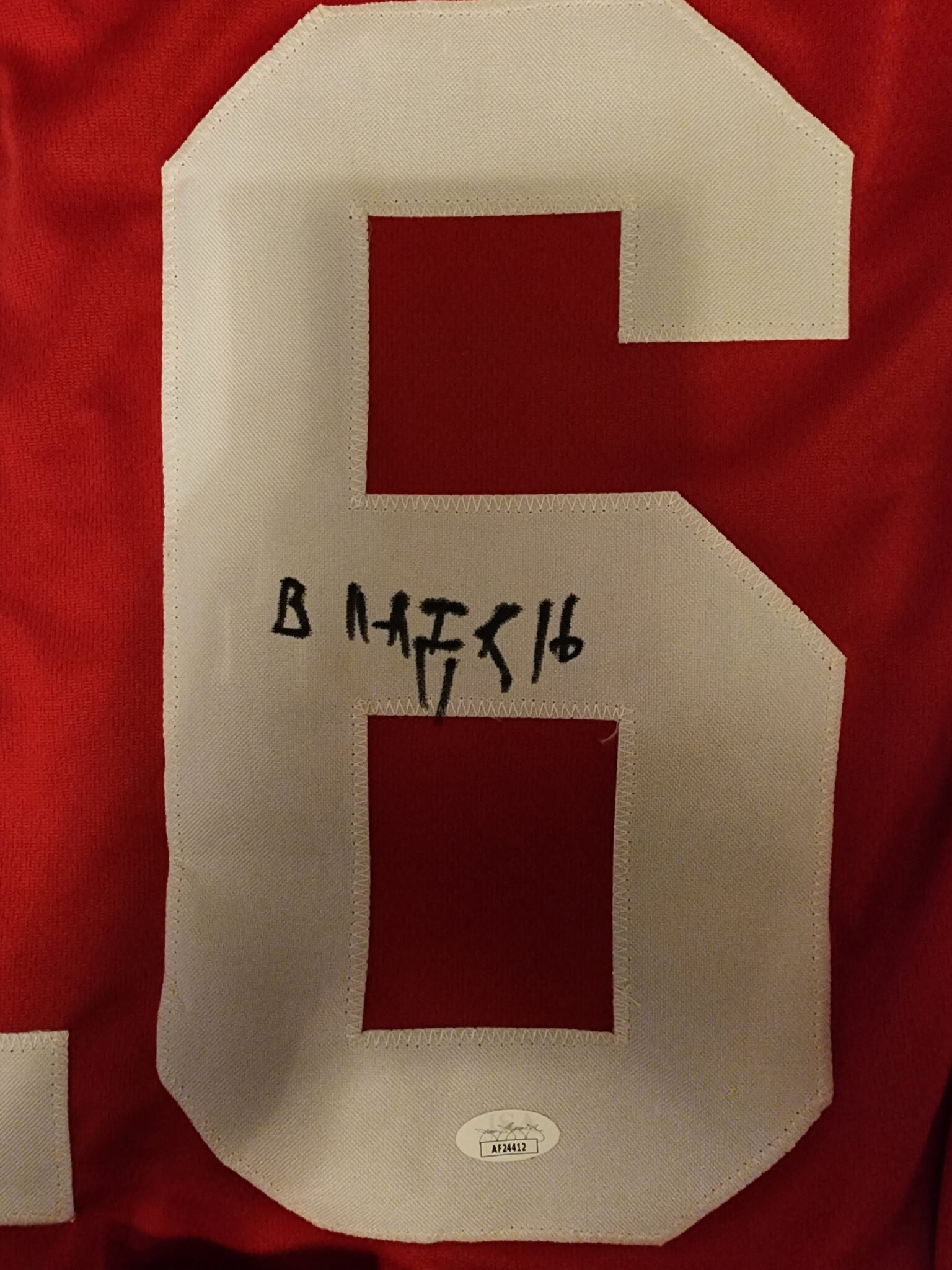 Vladimir Konstantinov Custom Detroit Red Autographed Jersey Jsa Coa
