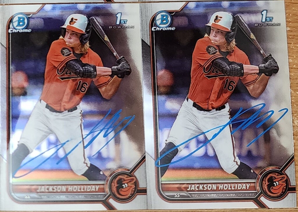 Jackson Holliday Autographed 2022 Bowman Draft Chrome Rookie JSA COA ...