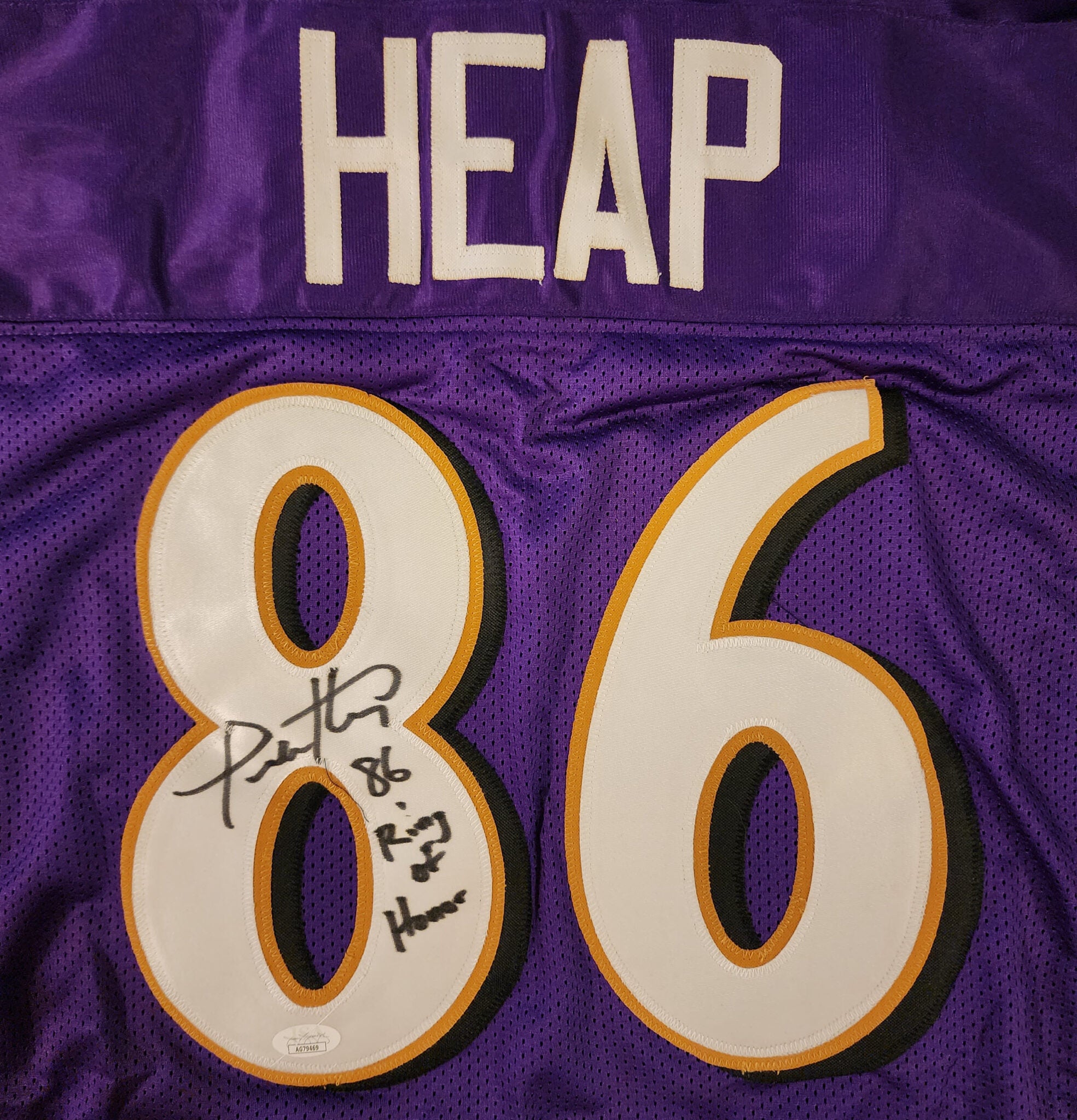 Todd Heap Autographed Custom Baltimore Purple Jersey inscribed Ring of ...
